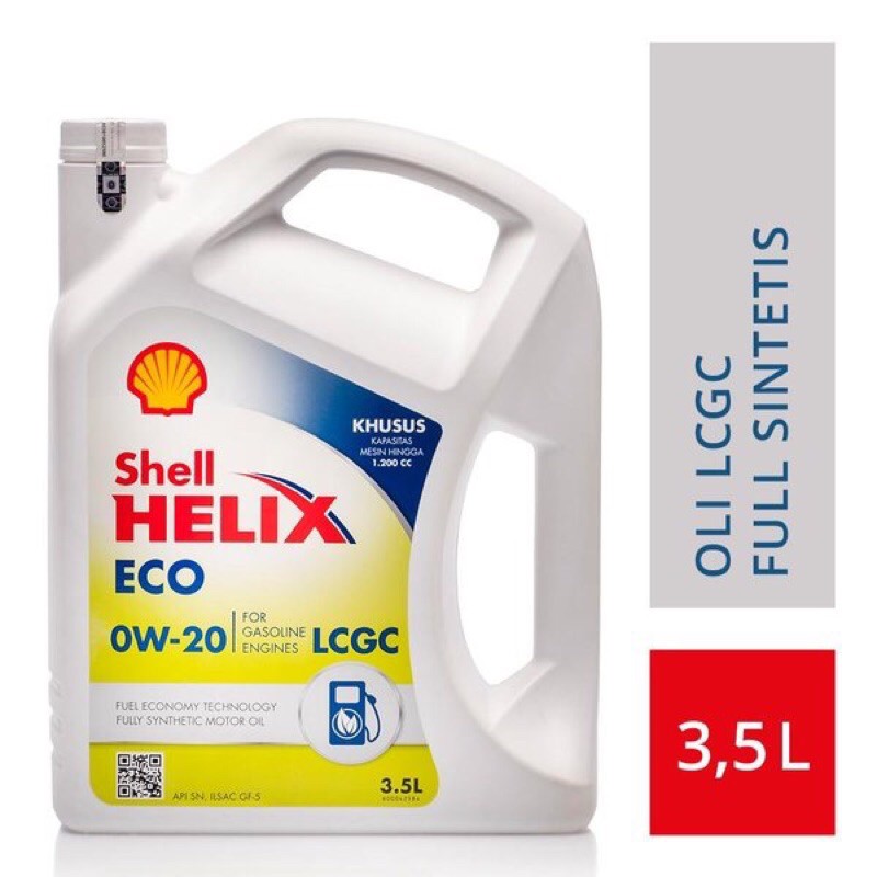 Jual OLI SHELL HELIX ECO LCGC SAE 0W-20 QR BARCODE GALON 3,5 LITER ...