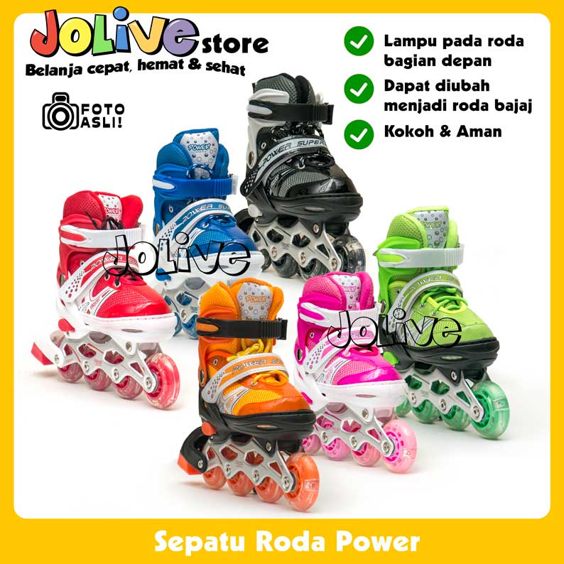 Jual Sepatu Roda Anak Power Super Fast Inline Skate Lampu Bajaj ...