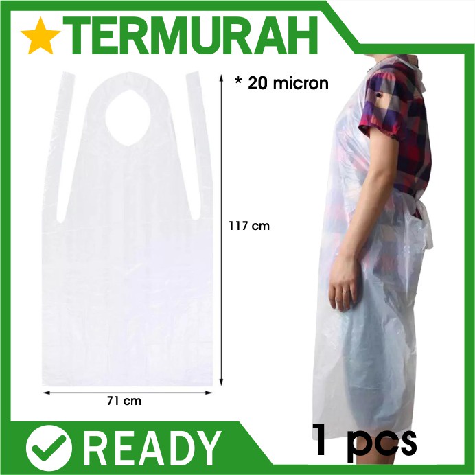 Jual Apron Plastik Celemek Plastik PE film Non Medis APD Dapur Koki ...