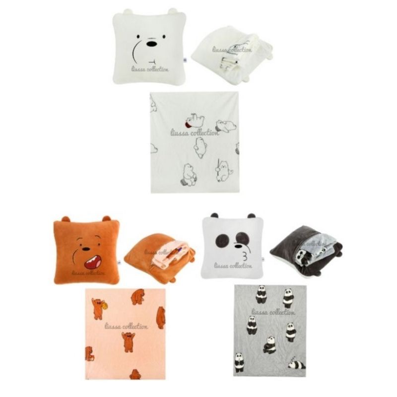 Jual Bantal Selimut Miniso - We Bare Bears Pillow & Blanket | Shopee ...