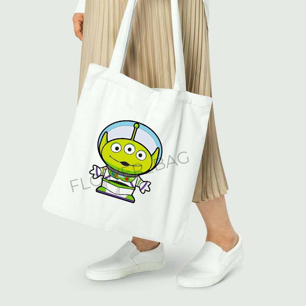 Jual TOTE BAG KANVAS / TOTE BAG WANITA / TOTE BAG ALIEN LUCU ( FLOWER ...