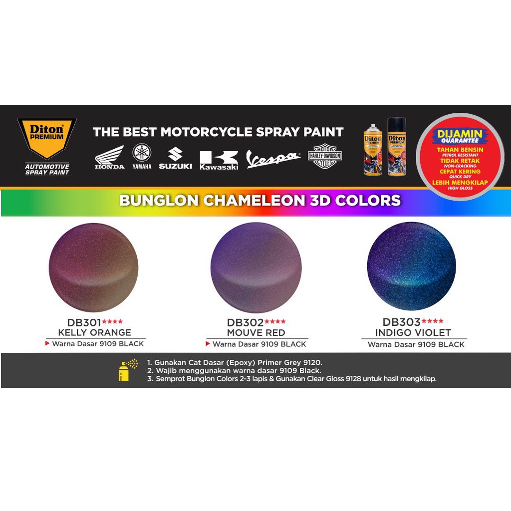 Jual DITON PREMIUM BUNGLON CHAMELEON 3D COLORS | Shopee Indonesia