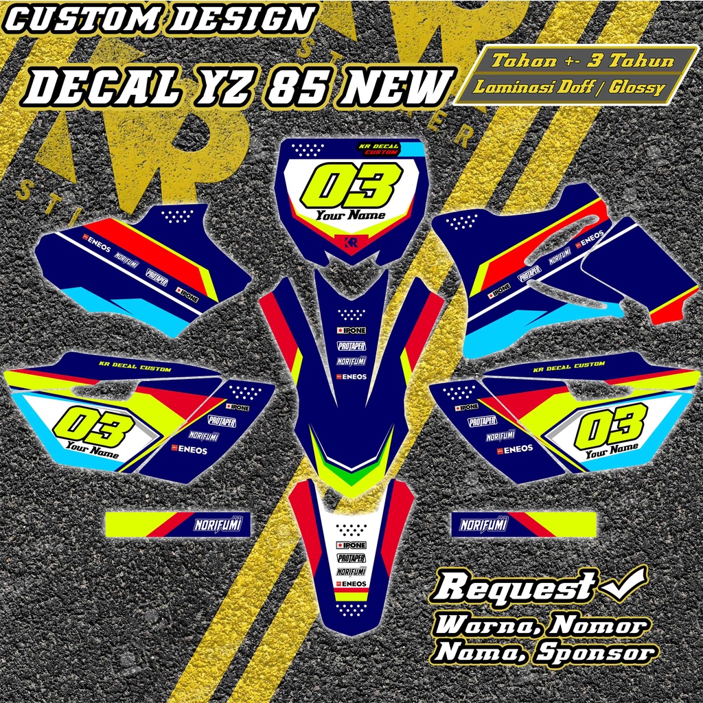 Jual Decal YZ 85 New Fullbody Custom Desain bebek trail Request Nama ...