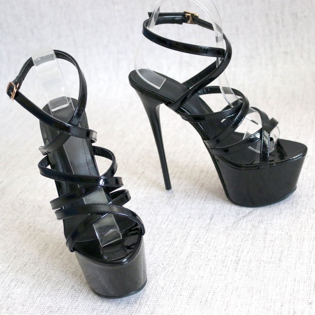 Jual Sepatu Hitam Glossy Heels 17cm Stiletto Fashion Heels Import ...