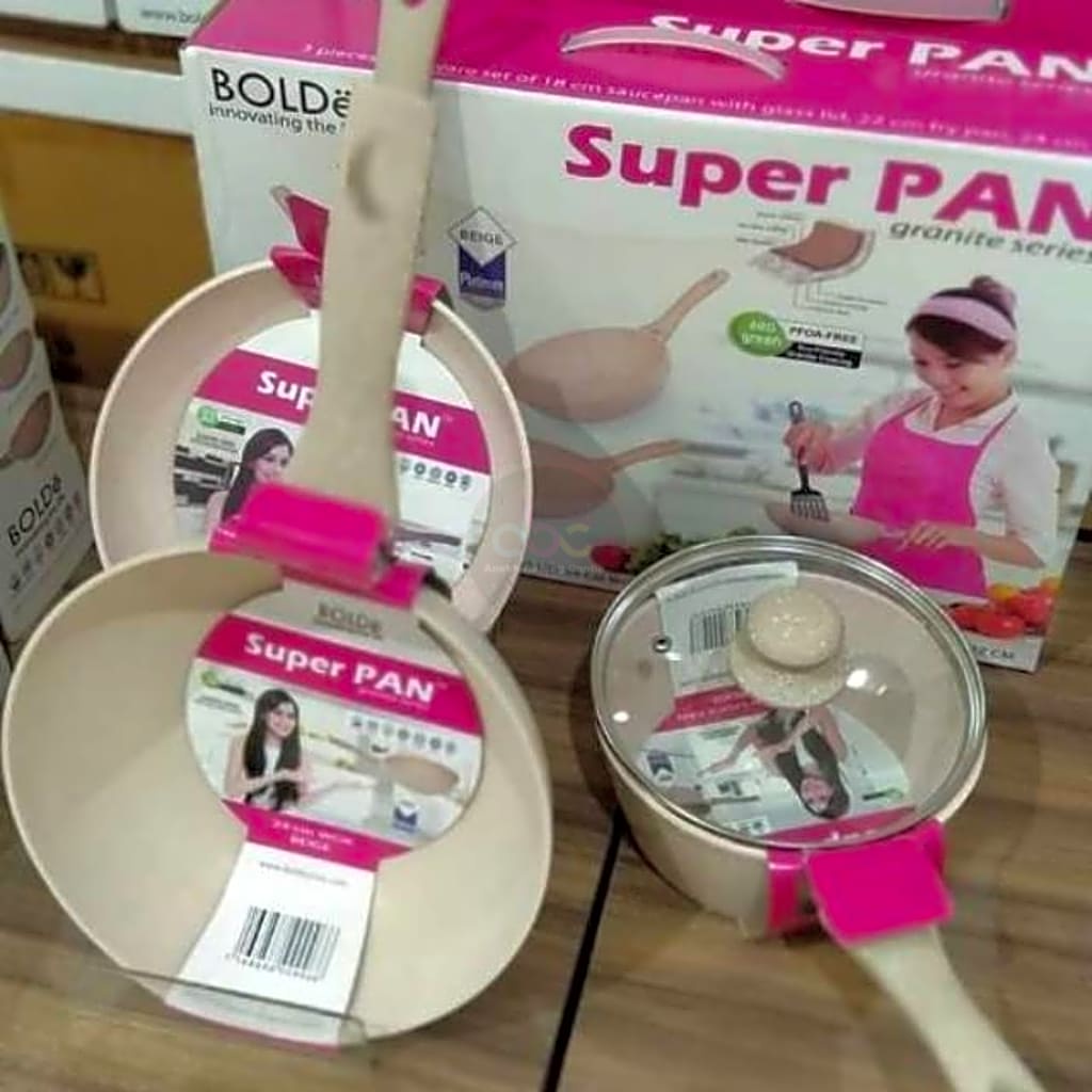 Jual BOLDE Super Pan 4 pcs Granite Series cookware set bolde panci set ...