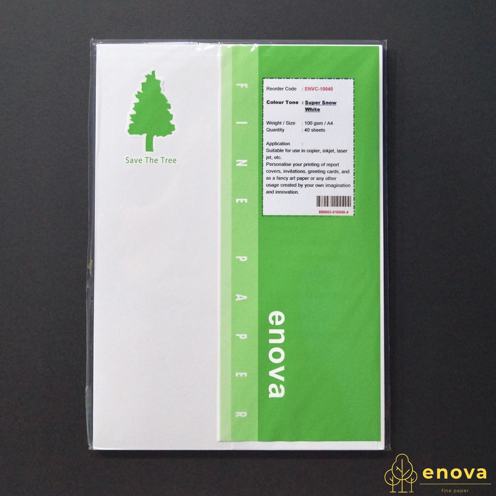 Jual Fancy Art Paper ENOVA | Super Snow White | A4 100GSM (Putih ...