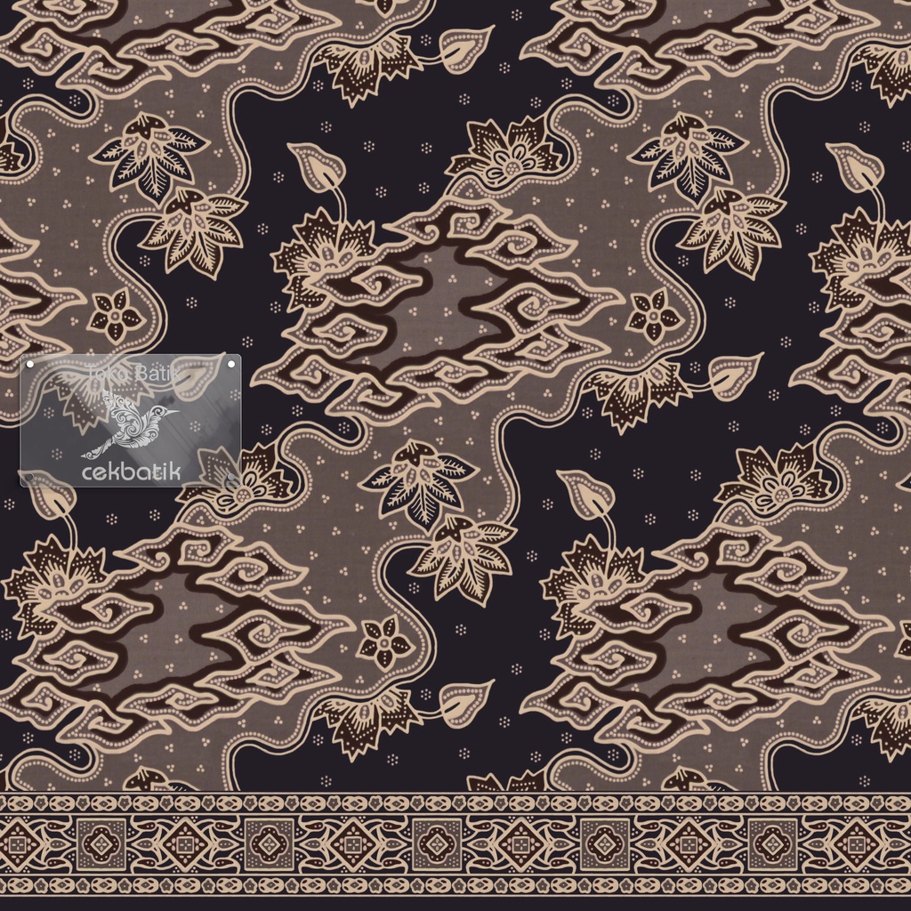 Jual kain batik - Kualitas Ekspor Motif Bunga Mega Mendung (Hitam ...