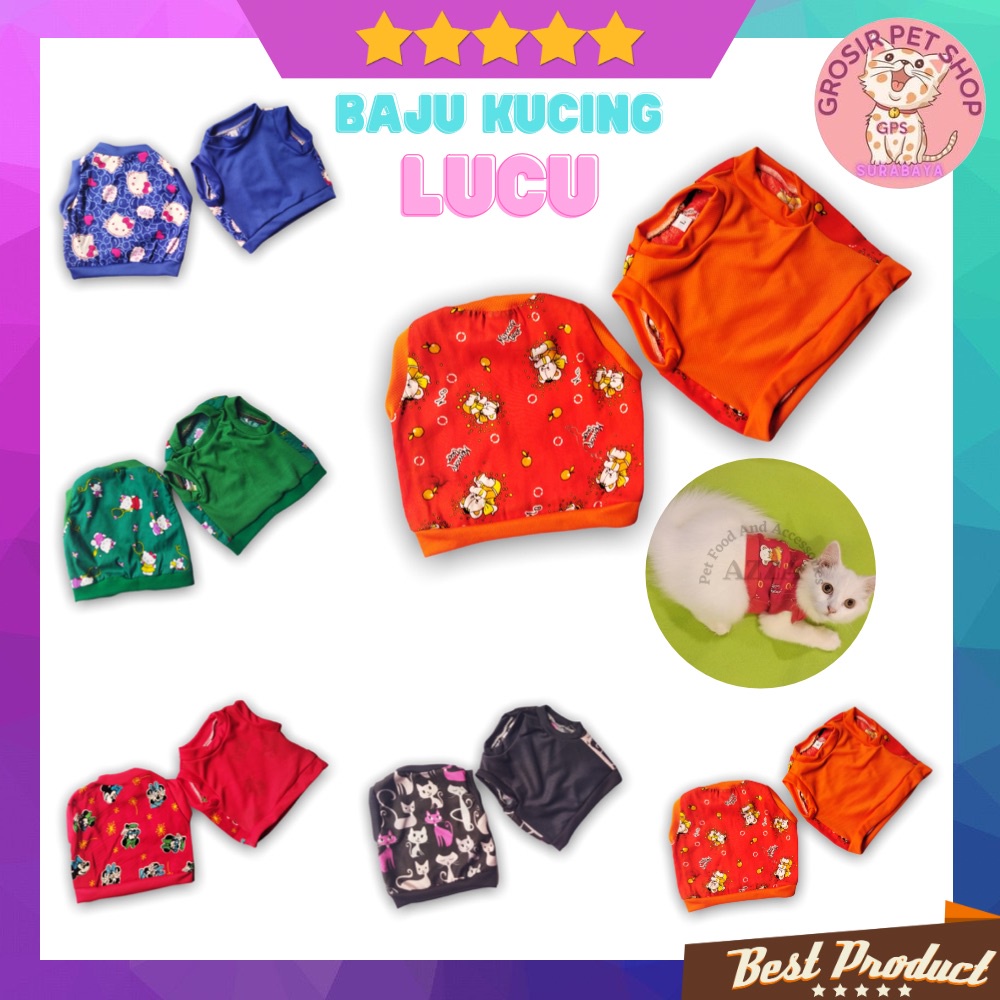 Jual Pakaian Baju Kaos Kucing Kitten Motif Kartun Lucu size S M L ecer ...