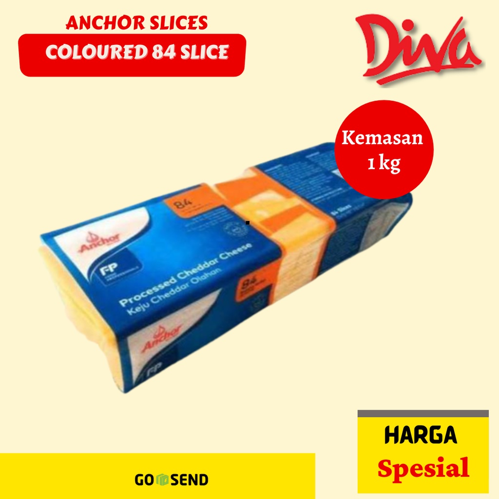 Jual [84 slice] Anchor Red Cheddar cheese Repack slice Melt/lumer ...