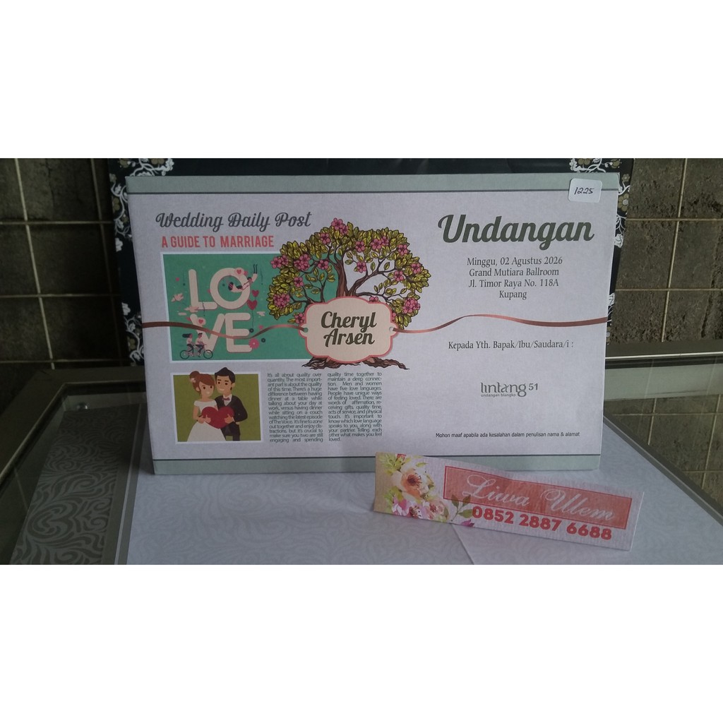 Jual undangan unik & kreatif bentuk koran murah LG51 | Shopee Indonesia
