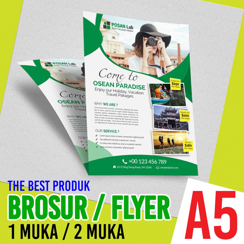 Jual Cetak Brosur A5 / Cetak Flyer / Leaflet Art Paper 150 Gram (min. Pemesanan 50 lembar ...