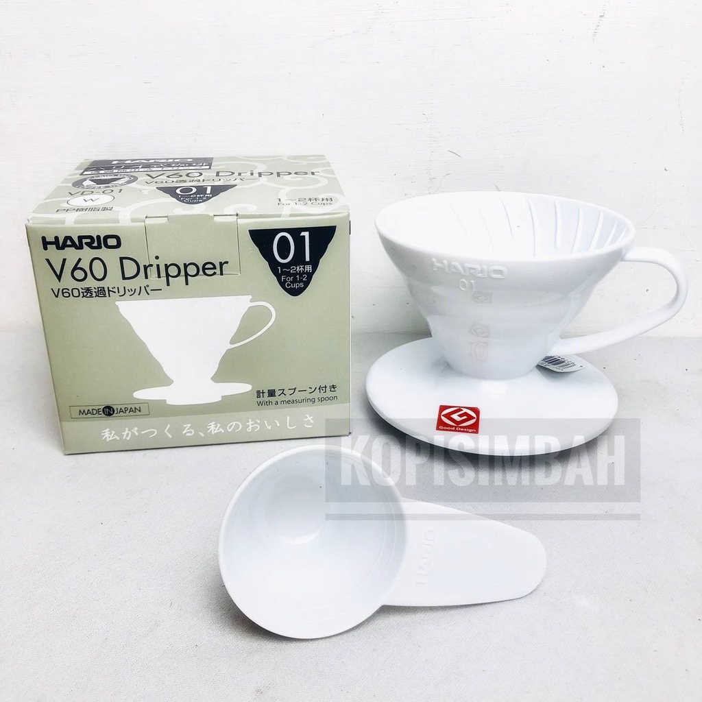 Jual HARIO V60 Coffee Dripper VD-01W Size 01 White Alat Seduh Driper Kopi V 60 Plastic Acrylic ...