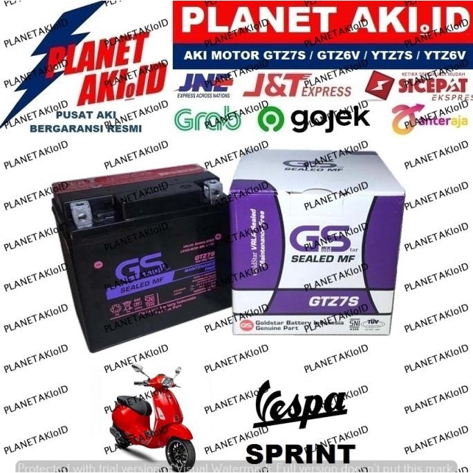 Jual Aki Motor Vespa Sprint GTZ7S GS Y Accu Kering MF planeta76 Juara ...