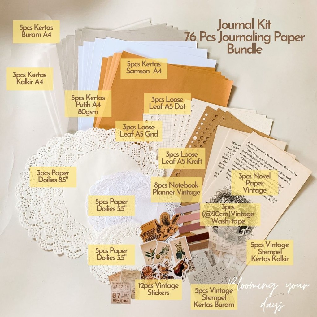 Jual Jurnal Kit Journaling Set Paket Bujo Bundle Journaling Bullet ...