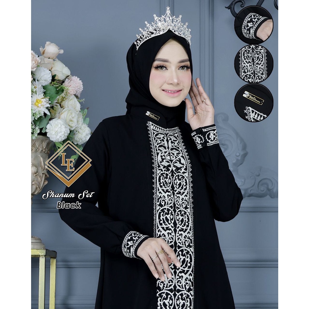 Jual Gamis Pesta Shanum set Hijab Kerancang Original Larfa EXCLUSIVE ...
