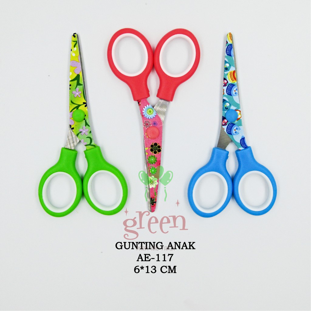 Jual Gunting anak mini Gunting anak stainless Gunting kecil Gunting sekolah AE-118 | Shopee ...