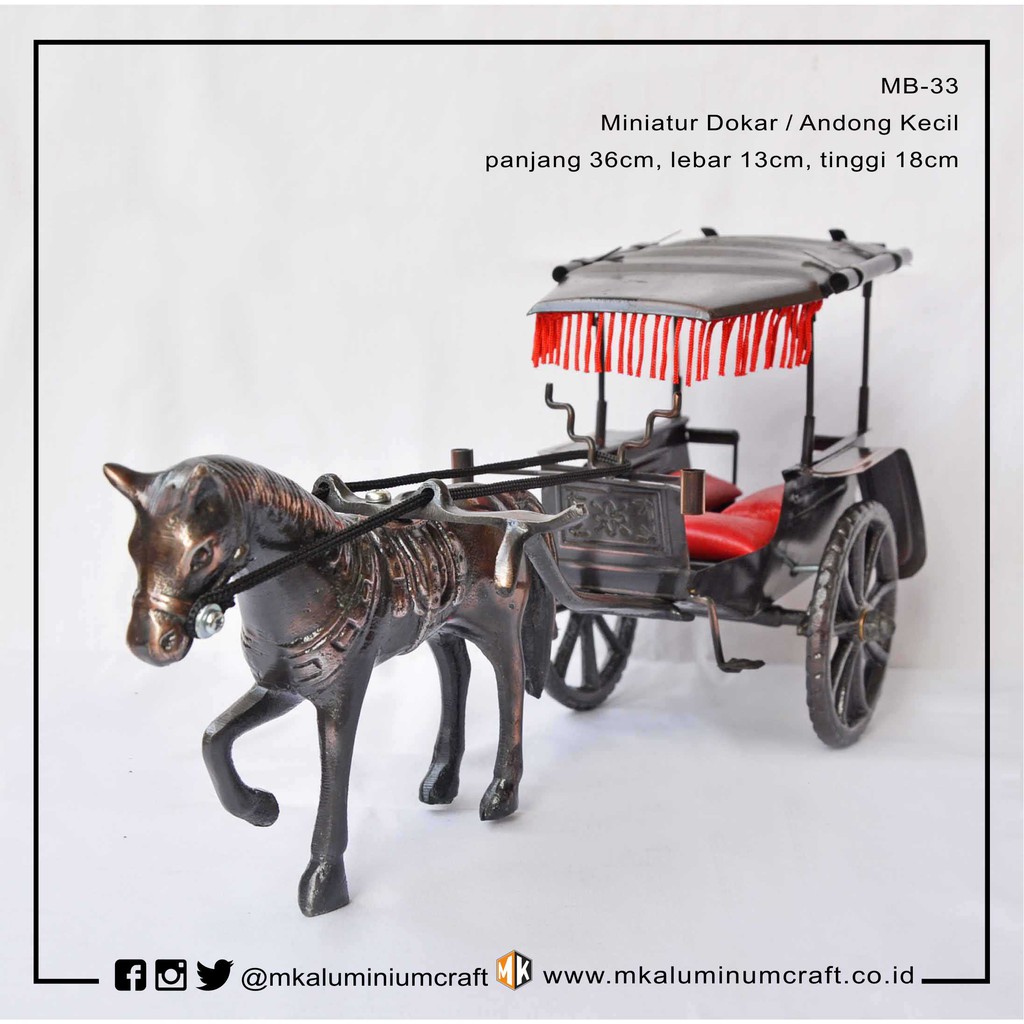 Jual Miniatur Dokar - Miniatur Andong dari Logam | Shopee Indonesia