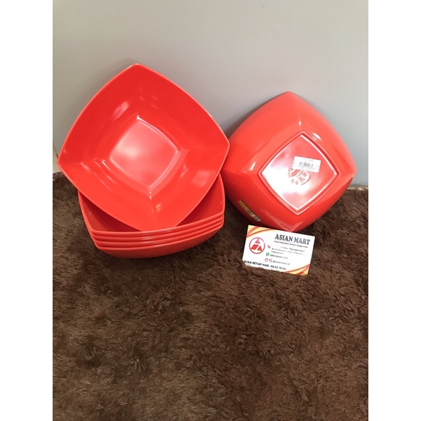 Jual Asianmart Golden Dragon Mangkok Melamin (Mangkok Kotak 7" Merah ...