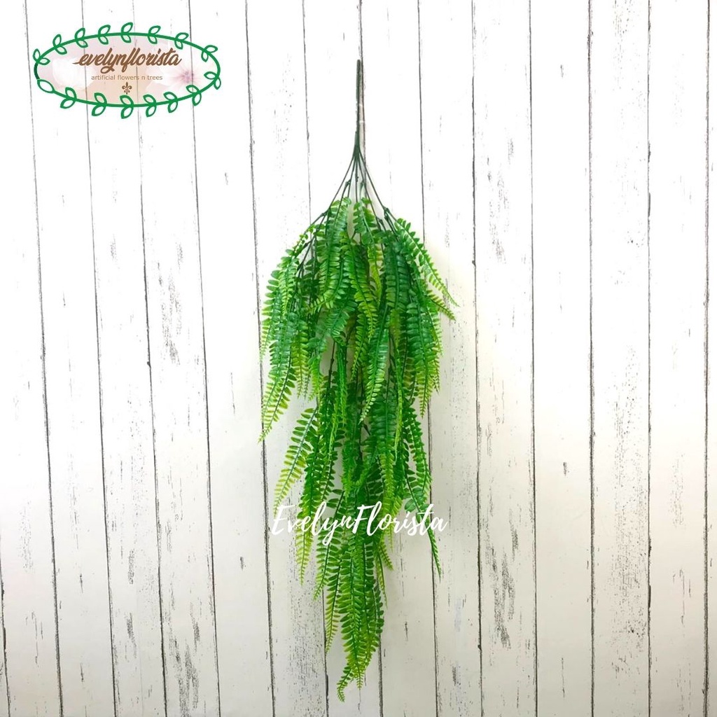 Jual Daun Hias Juntai Pakis Boston Plastik Artificial Tanaman Hijau ...