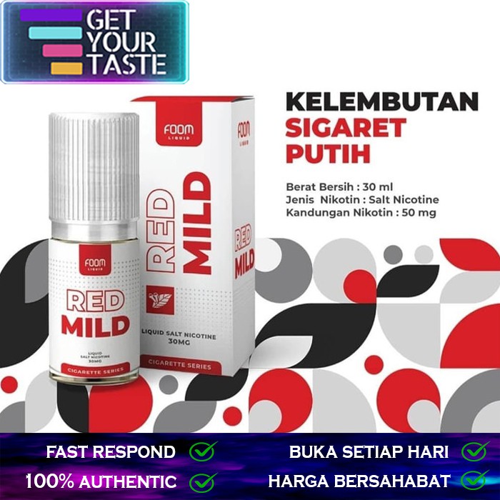 Jual Liquid Foom Red Mild Salt Nic Cigarette Series by Foom Lab Global ...