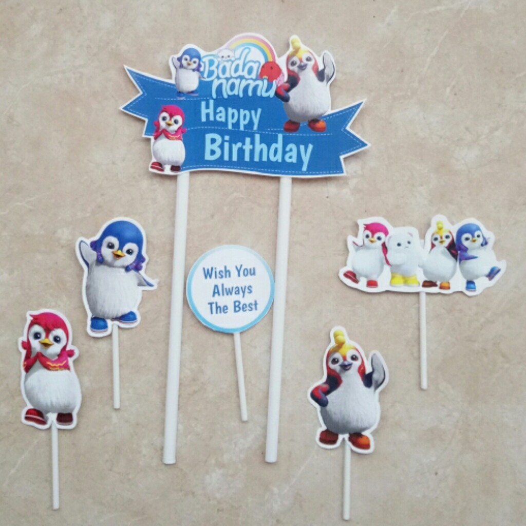 Jual satu set topper toper cake hiasan kue ulang tahun karakter ...