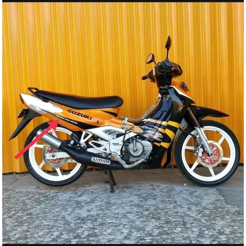 Jual stiker striping Suzuki satria RU Lumba 2003 orange hitam bagian ...