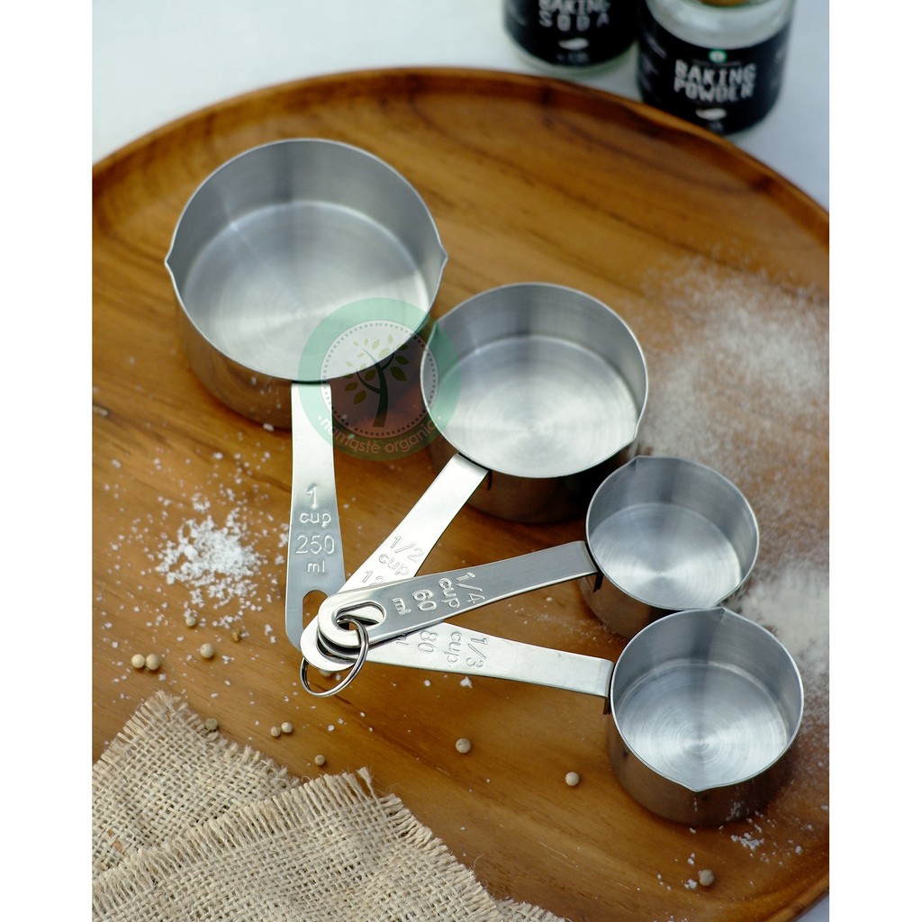 Jual MEASURING CUP SET - GELAS UKUR STAINLESS TEBAL | Shopee Indonesia