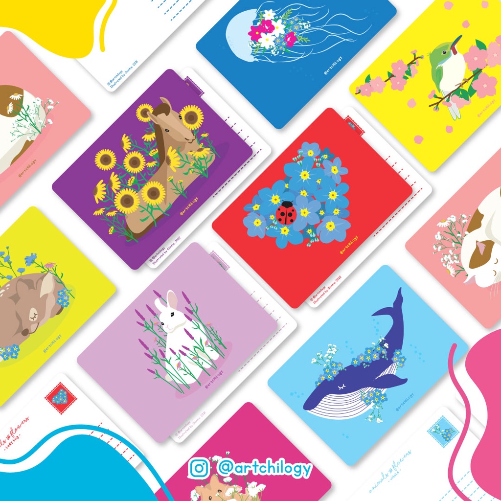Jual [Artopia] Cute Animal Postcard by ARTCHILOGY / Kartu Pos Ucapan ...