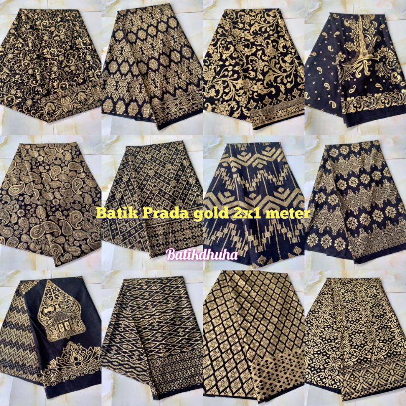 Jual KAIN BATIK SONGKET PRADA ANJANI / KAIN BATIK PRADA BALI WARNA GOLD ...