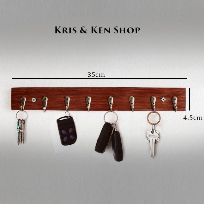 Jual Tempat Rak Gantungan Kunci Dinding Kayu Solid | Shopee Indonesia