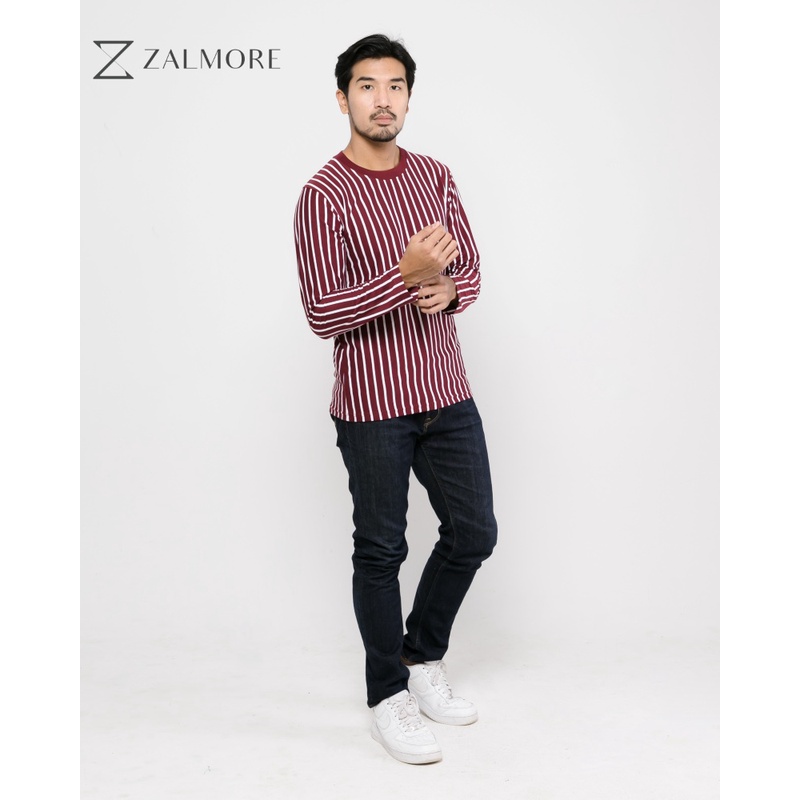 Jual Zalmore Vertical Stripe Longsleeve (tangan panjang) | Shopee Indonesia