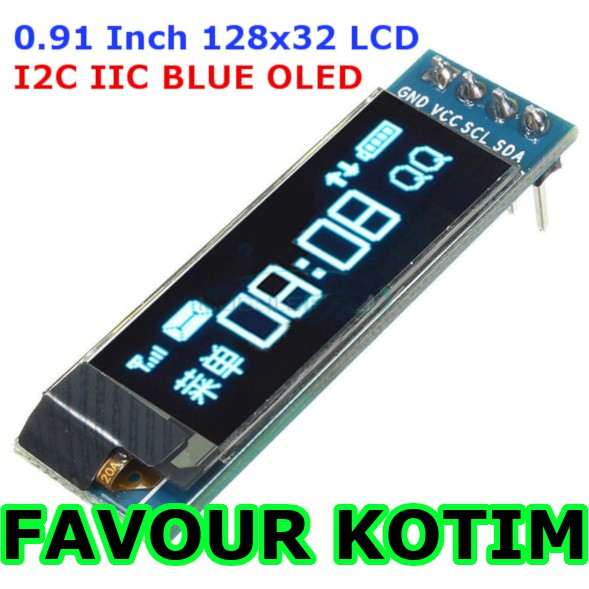 Jual LCD DISPLAY MODULE 0.91 INCH 128X32 I2C IIC SERIAL BLUE OLED ...