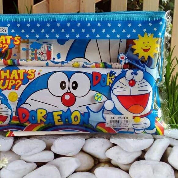 Jual Set Stationary Alat Tulis Lengkap DORAEMON Kantong Dompet Souvenir ...
