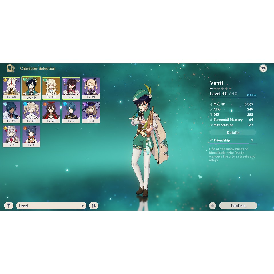 Jual Edisi Chara + Weapon Full Set Akun Genshin *5 Venti + Aquila ...