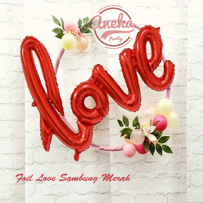 Jual Balon Foil Love Sambung jumbo merah / Balon Tulisan Love Latin ...