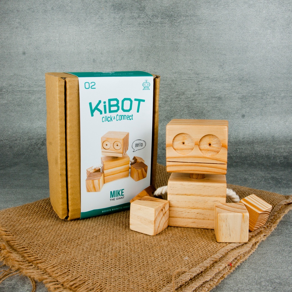 Jual Littlekibo - KiBOT - MIKE The Giant | WOODEN MAGNETIC ROBOT ...