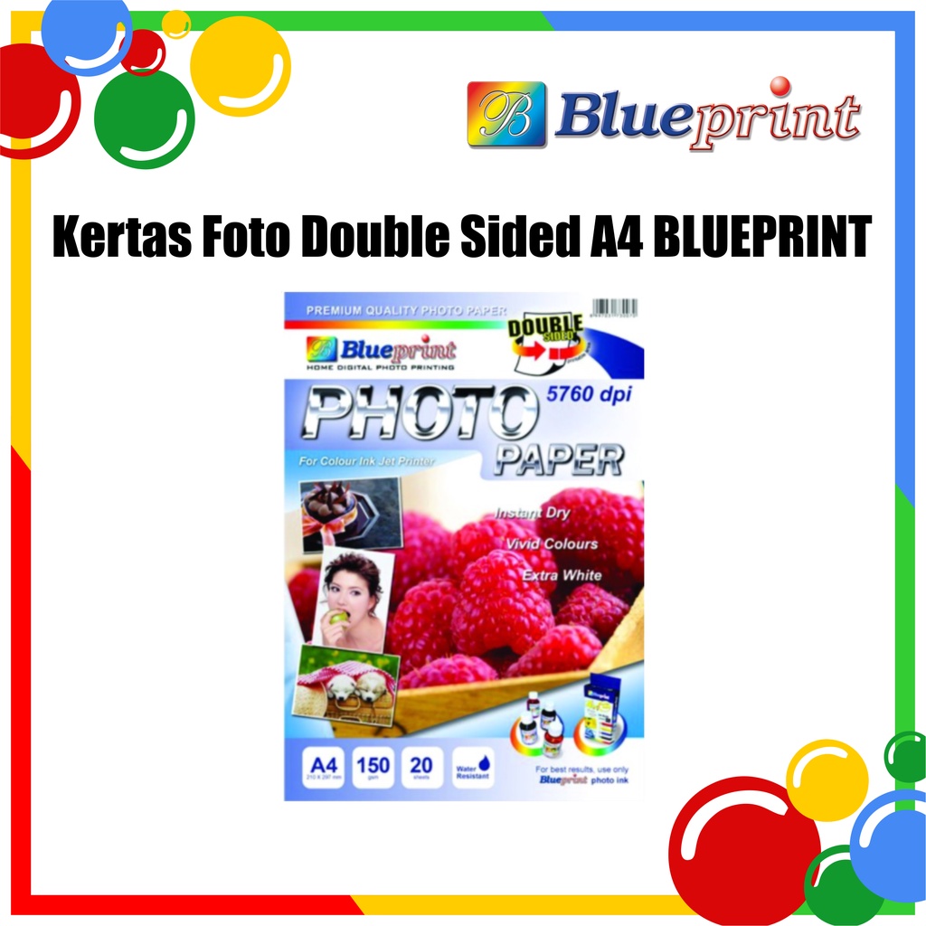 Jual Kertas Foto / Double Sided Photo Paper BLUEPRINT A4 150 gsm ...