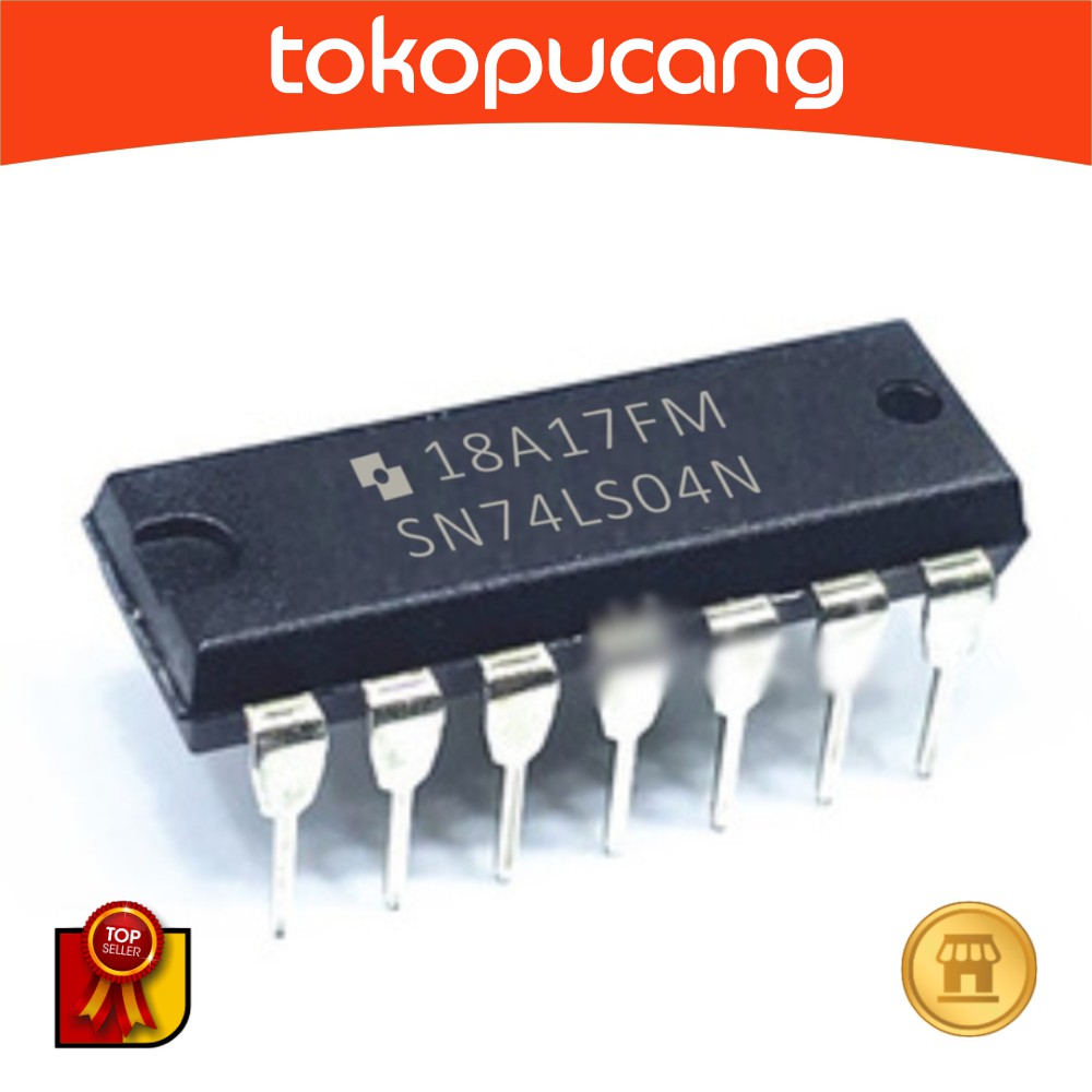 Jual IC TTL 7404 NOT GATE LOGIC 74LS04N TRANSISTOR LOGIKA HEX INPUT | Shopee Indonesia