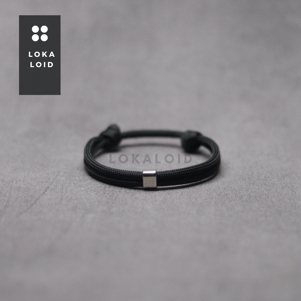 Jual Gelang Paracord 550 Premium 4mm Simple Knot X metal beads spacer ...