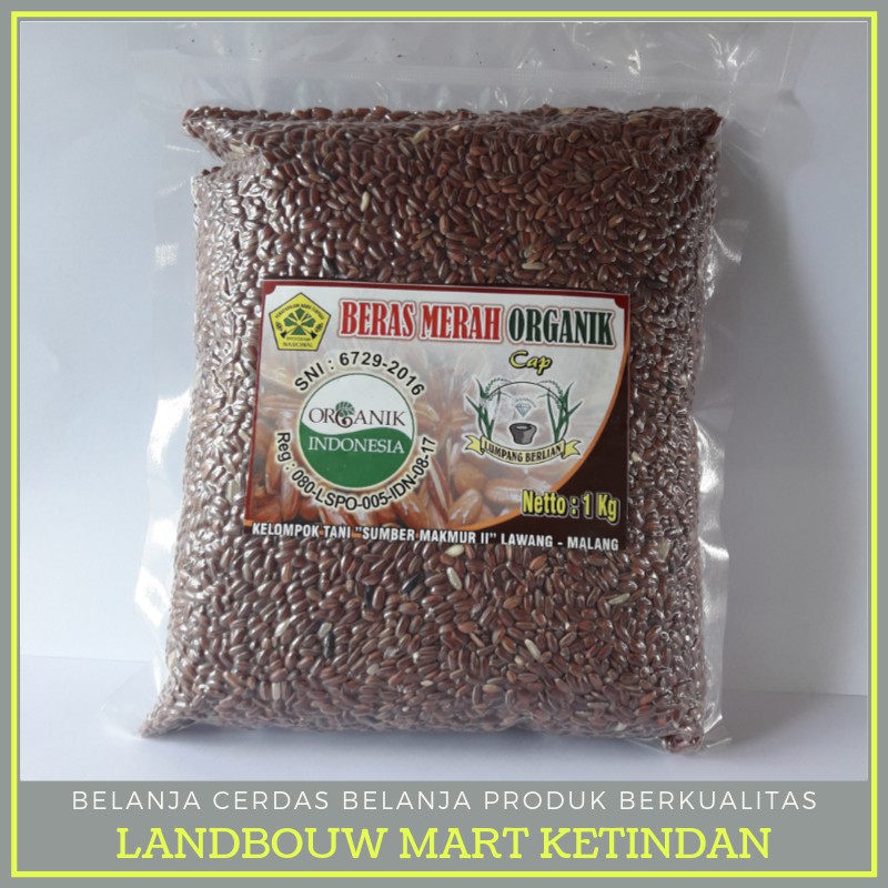 Jual Beras Merah Organik Cap "Lumpang Berlian" | Shopee Indonesia