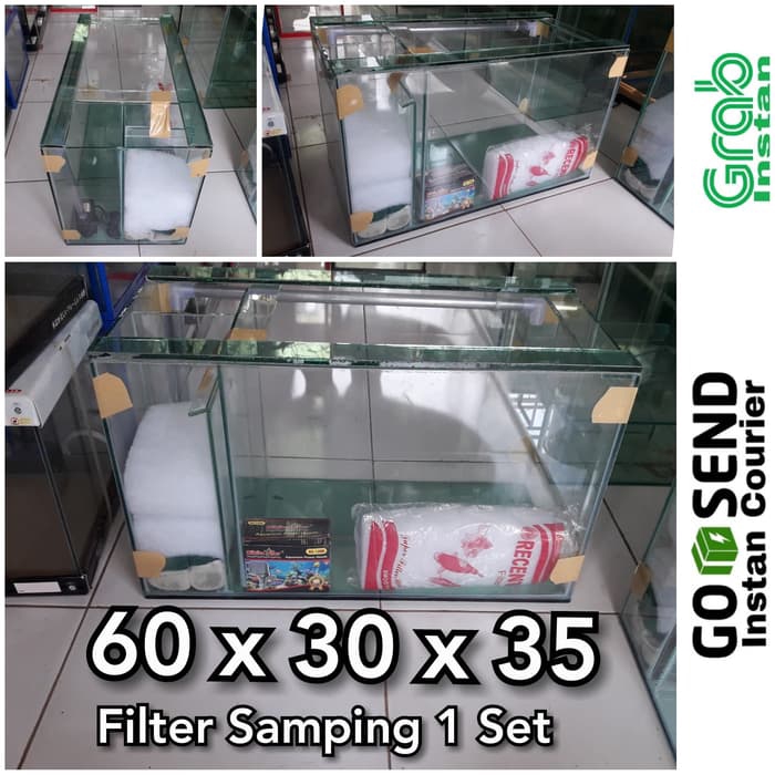Jual Aquarium 60x30x35 filter samping Murmer (1set) | Shopee Indonesia