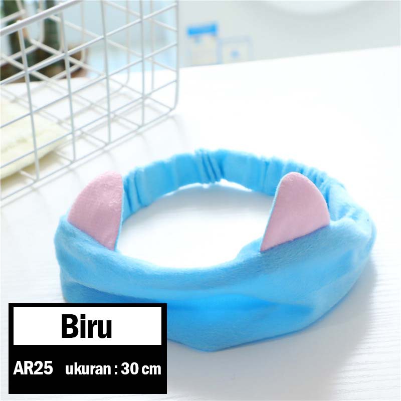 Jual Bandana Cuci Muka Motif Kuping Kucing Kelinci Headband Bando Lucu ...