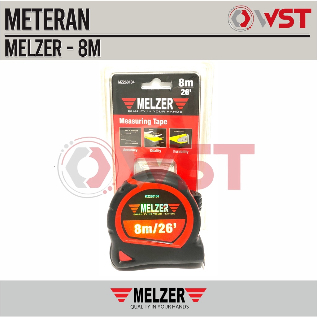 Jual Melzer Meteran 8M Heavy Duty / Steel Measuring Tape 8 meter ...