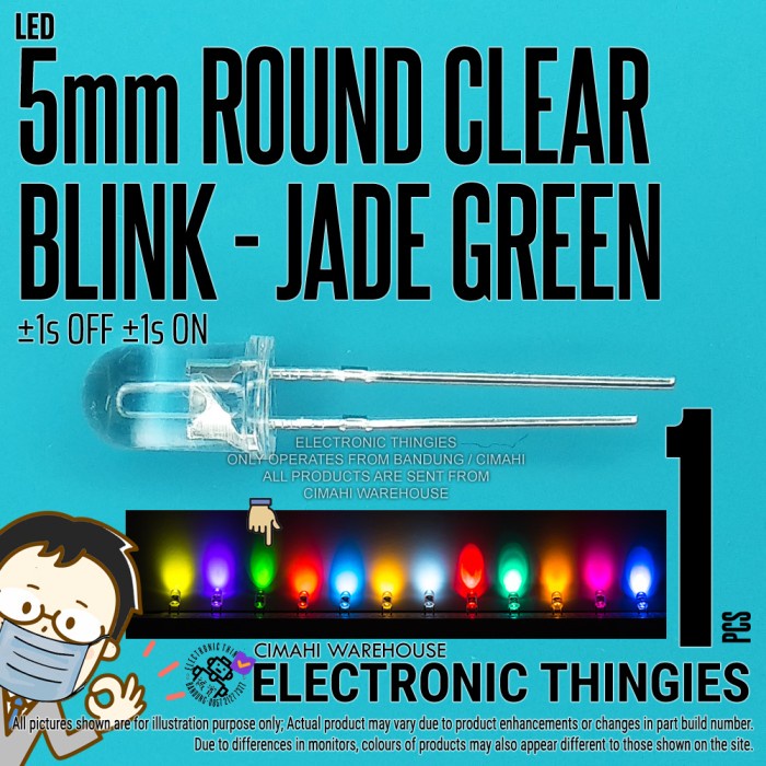 Jual LED 5MM CLEAR KEDIP JADE GREEN LAMPU BULAT BLINK HIJAU | Shopee ...