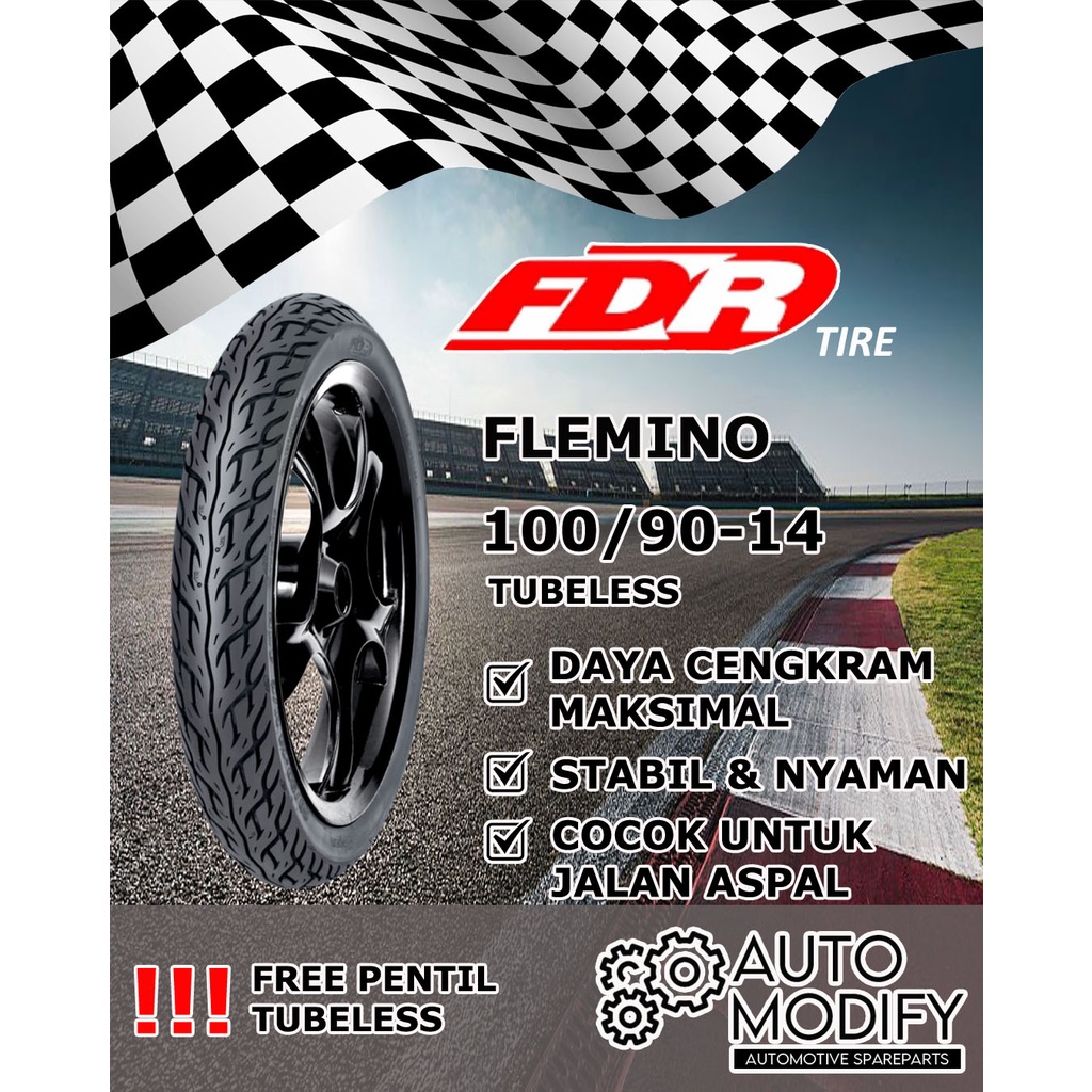 Jual Ban FDR FLEMINO Ukuran 100/90-14 (Tubeless Ring 14) MATIC - FREE ...