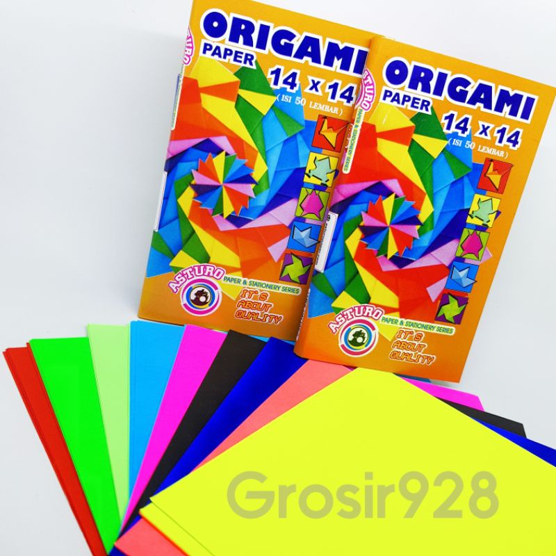 Jual Kertas Lipat / Origami Asturo 14 x 14 (50 lembar) | Shopee Indonesia