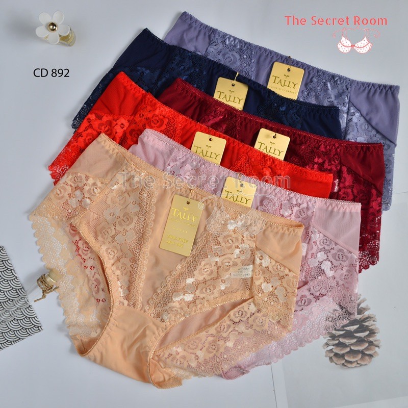 Jual TALLY CD CELANA DALAM RENDA 892 I FREE SIZE I FIT XXL I BAHAN SATIN MIX RENDA(ANTI GATAL ...