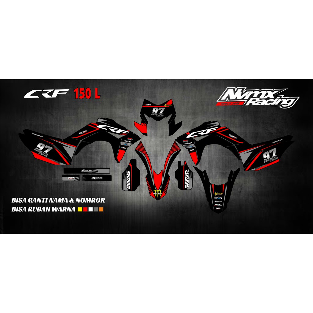 Jual Decal Sticker Custom CRF 150 L Merah Full Body Dekal CRF 150 ...