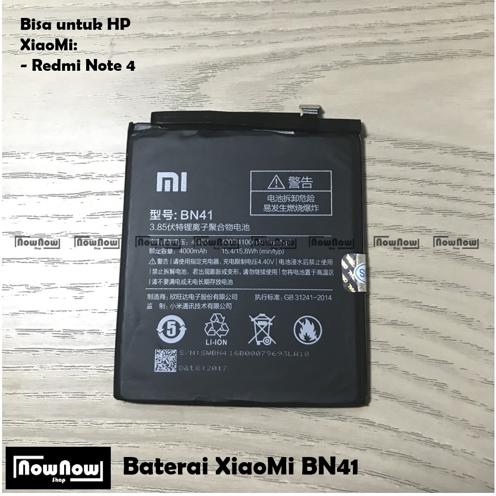 Jual Baterai XiaoMi Redmi Note 4 BN41 Mediatek Original Batre Batrai ...