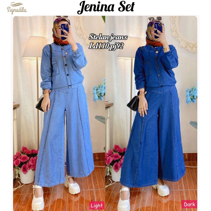 Jual Jenina set jeasn wash ori by signadila | Shopee Indonesia